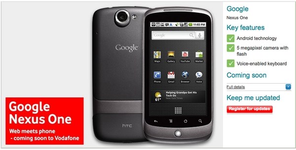 Nexus One de Vodafone se actualiza a Android 2.3.6