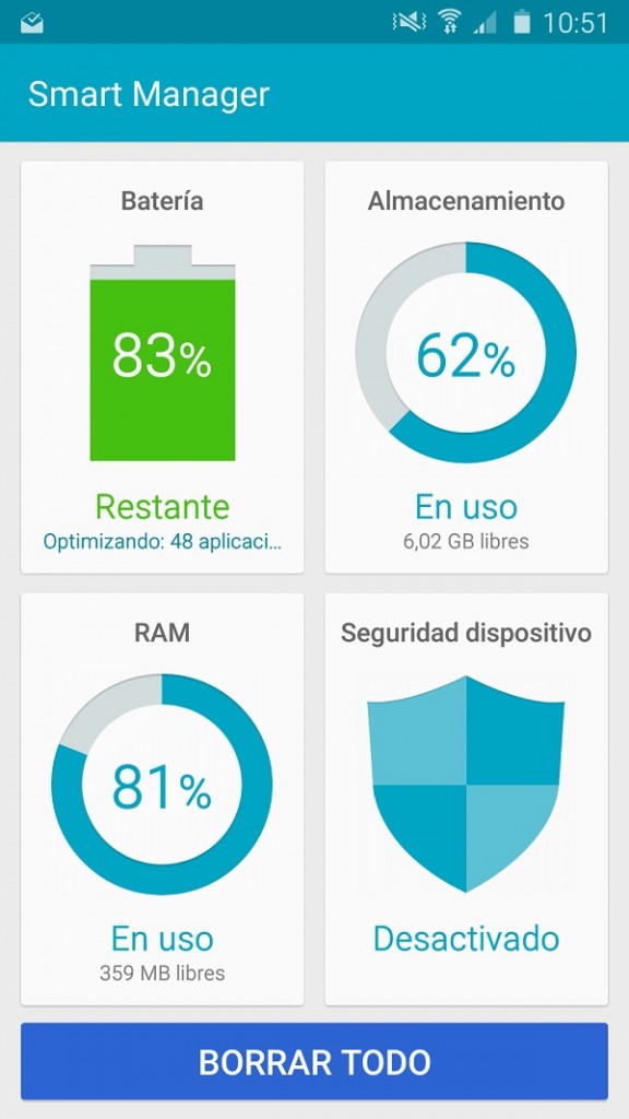 Cómo funciona el gestor Smart Manager en el Samsung Galaxy A5 2016