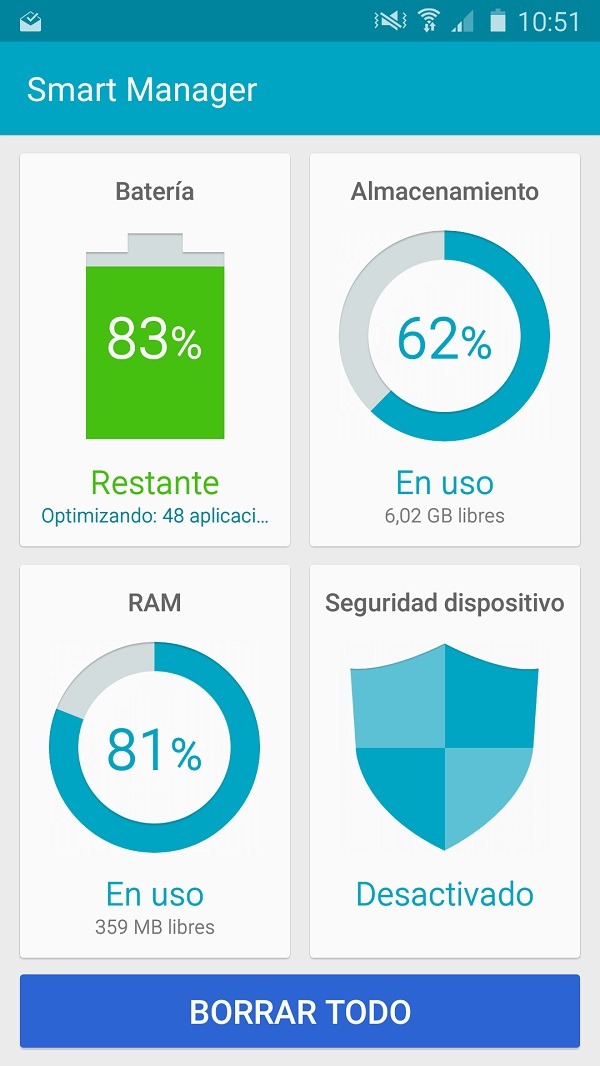 Cómo funciona el gestor Smart Manager en el Samsung Galaxy A5 2016