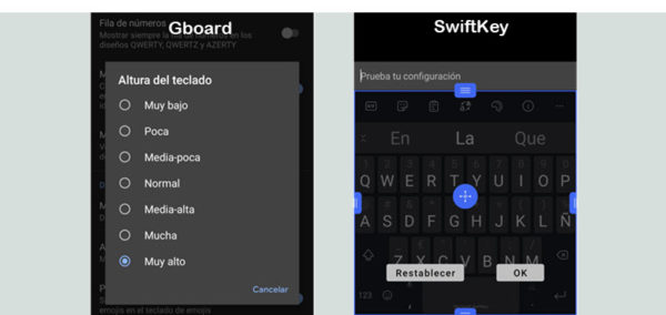 Cómo aumentar el tamaño del teclado en Samsung