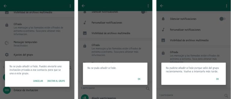 ¿Por qué no puedo meter a alguien en un grupo de WhatsApp?