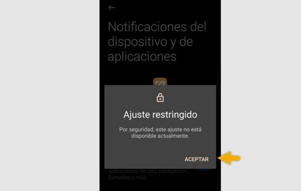 Cómo quitar el mensaje de "Ajuste restringido en Android 13"