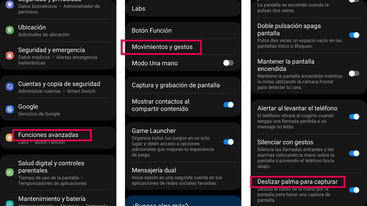 Cómo hacer capturas de pantalla y grabar pantalla en Samsung