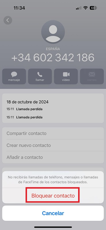 Cómo bloquear llamadas de spam o un número privado en iPhone